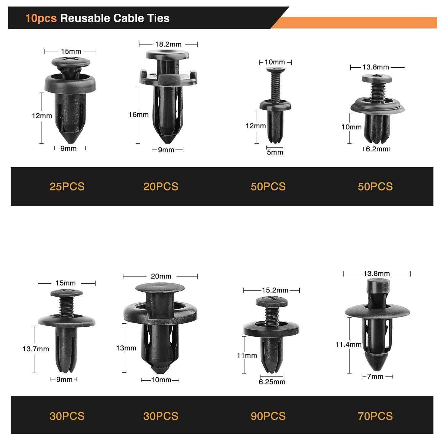 Surtido de 635 clips de retención de empuje para automóvil – LC Store